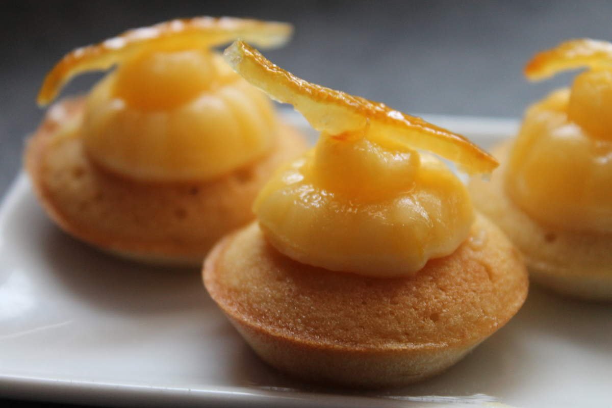 Recette financiers aux noisettes et dôme lemon curd