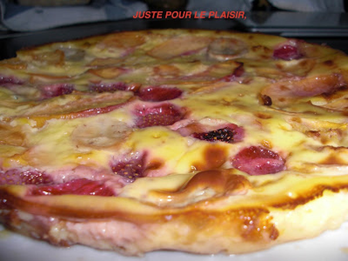 Recette flan pêche banane et fraise délicieuse