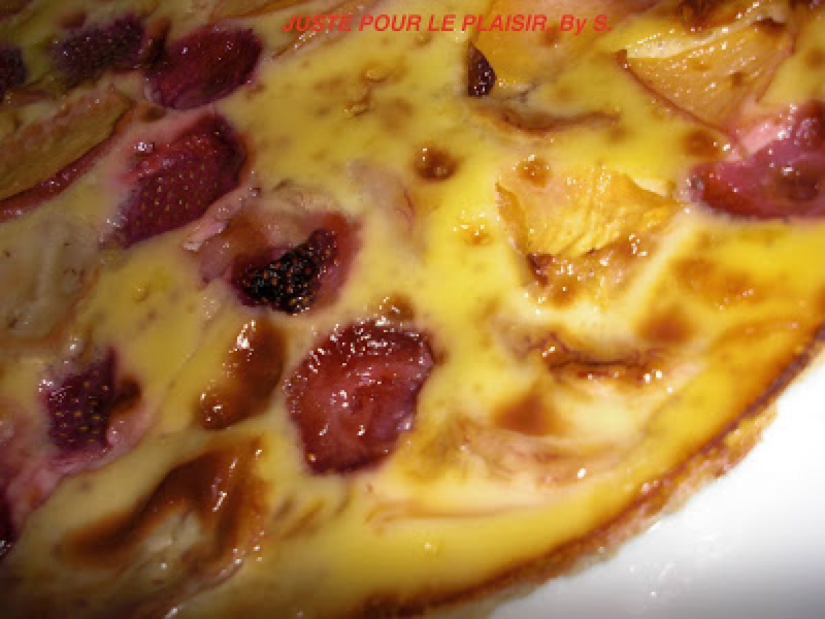 Recette flan pêche banane et fraise délicieuse