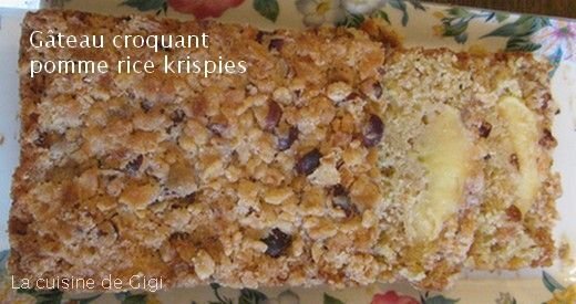 recette de gâteau croquant aux pommes et rice krispies