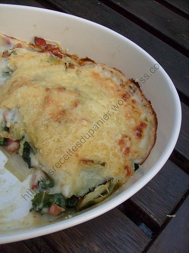 Gratin de blettes à la béchamel. - Recette Ptitchef
