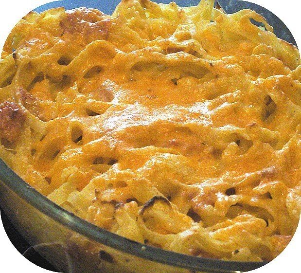 Recette de gratin de tagliatelles, jambon & mimolette
