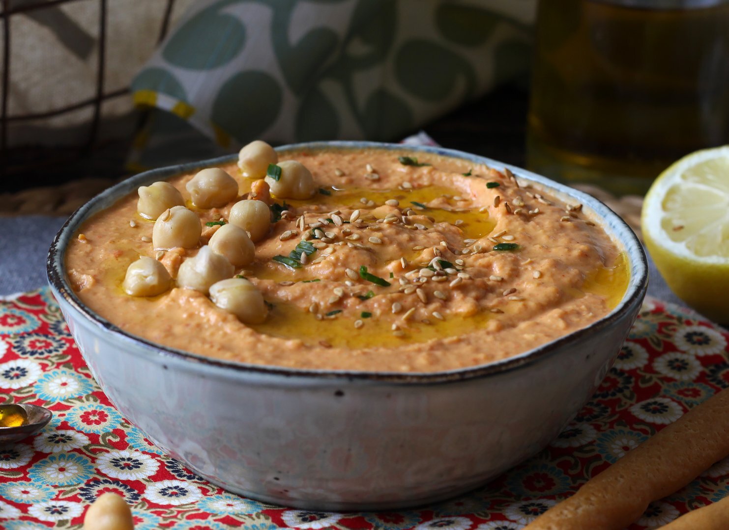 Recette houmous poivrons rouges, parfait pour l'apéro