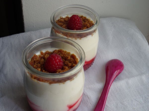 Recette rapide de dessert framboises et spéculoos