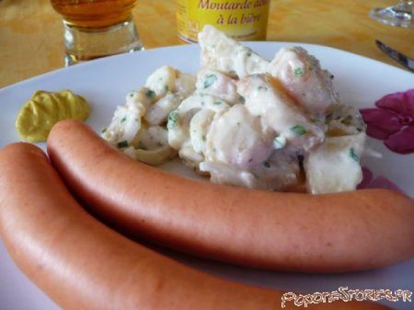 Recette knacks salade pommes de terre moutarde douce