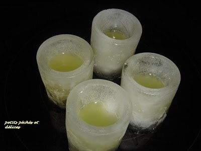 Recette de limoncello dans un shooter en glace