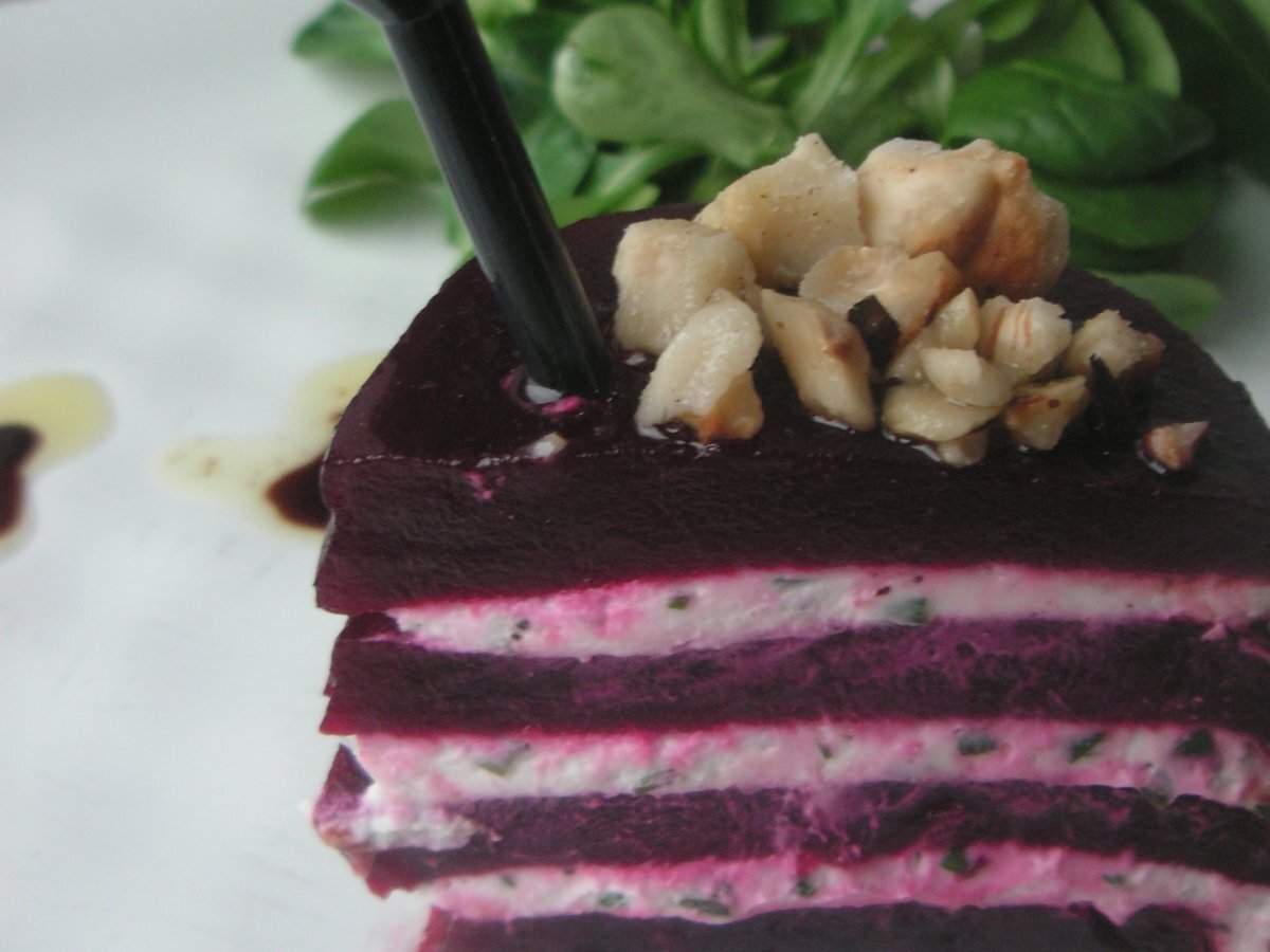 Recette de millefeuilles betteraves/chèvre