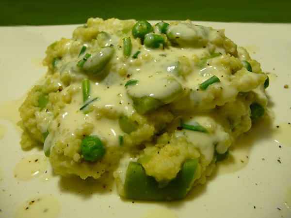 Recette de millet, fèves, haricots plats et petits pois