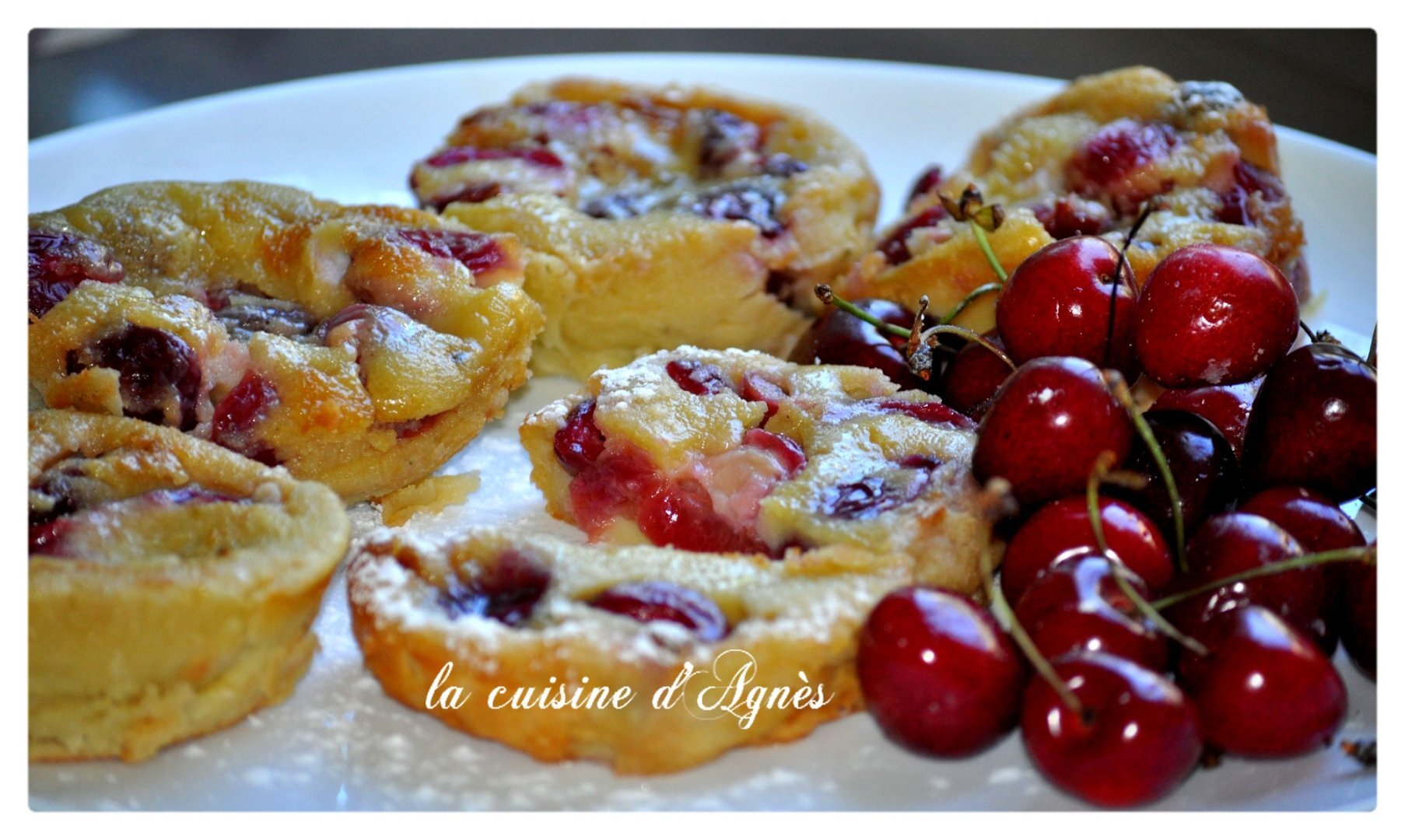 Recette de mini clafoutis cerises et pistache