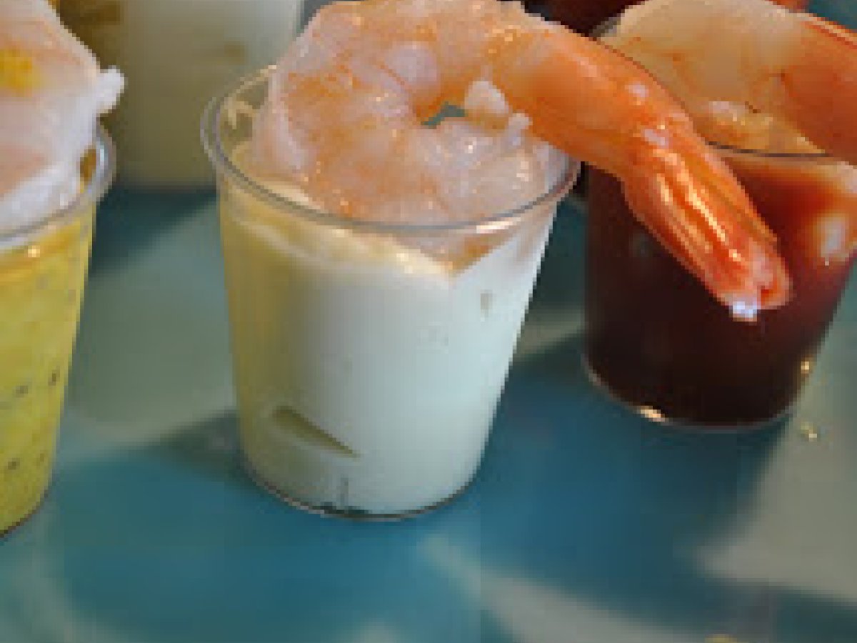 Recette mini-cocktails crevettes mayo wasabi miel