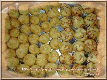 Recette de mini gougères au crabe et jambon fumé