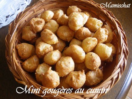 Recette de gougères miniatures au cumin