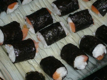 Recette de mini maki à la truite fumée délicieuse