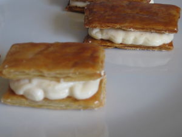 Recette de mini mille-feuille vanille et chocolat