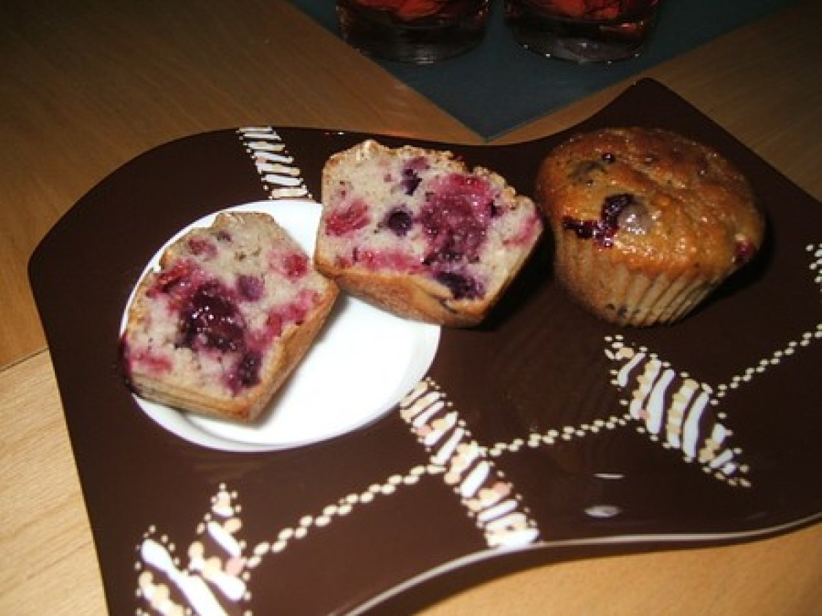 Recette de muffins aux fruits rouges et flocons d'avoine