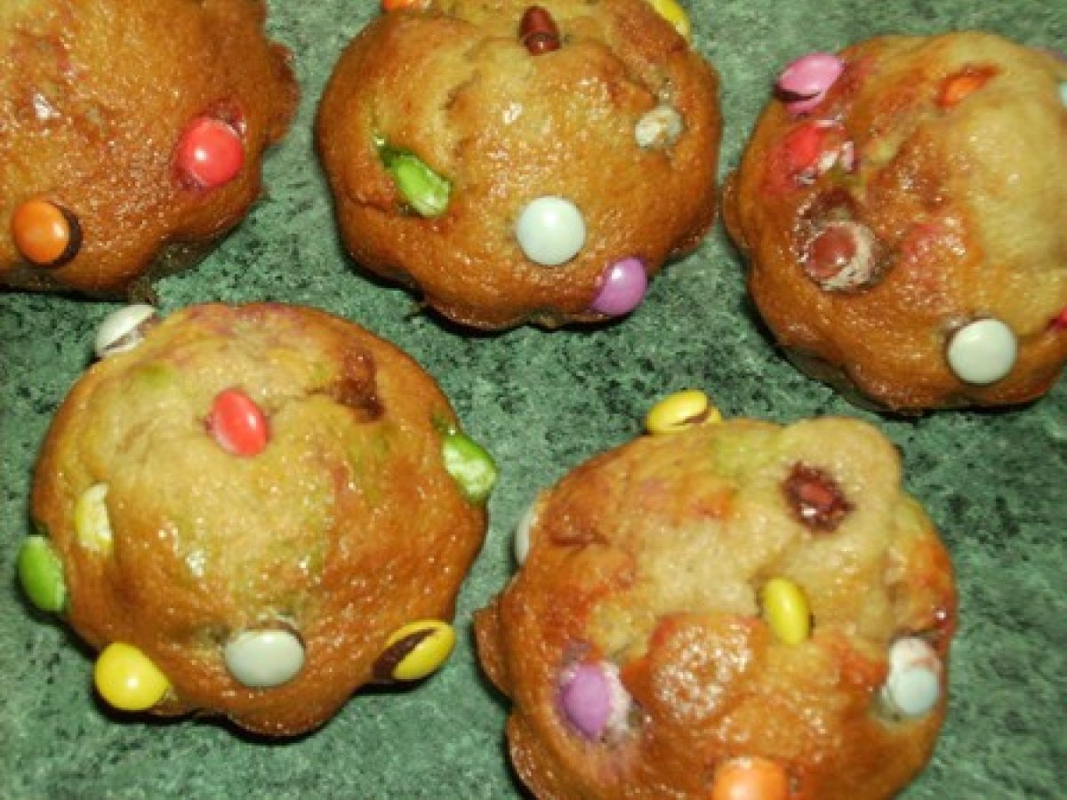 Recette de muffins aux smarties colorés et gourmands