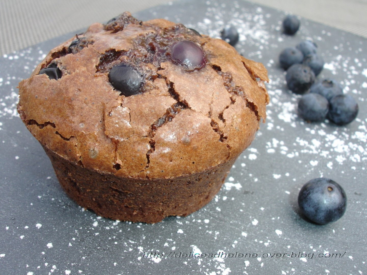 Recette de muffins chocolat et myrtilles moelleux