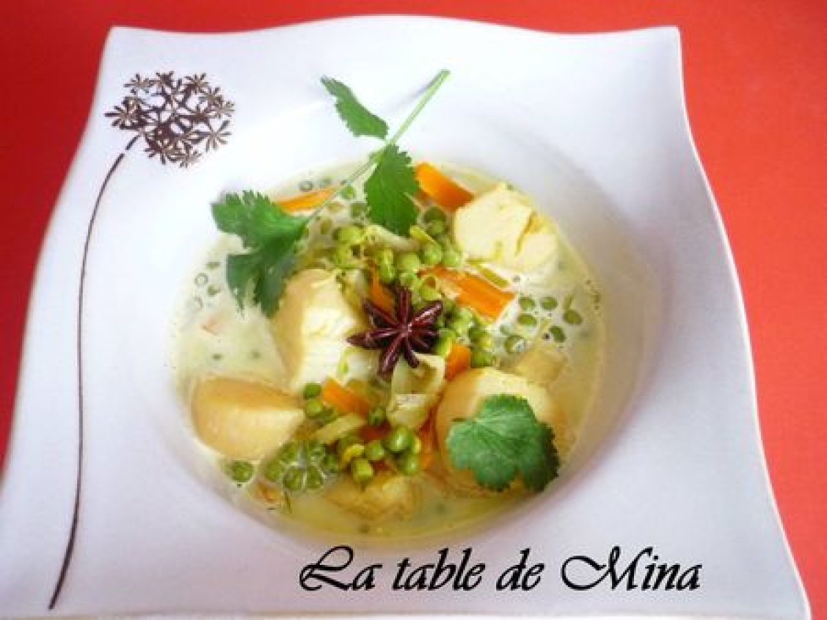 Nage de saint-jacques au safran et petits légumes - Recette Ptitchef