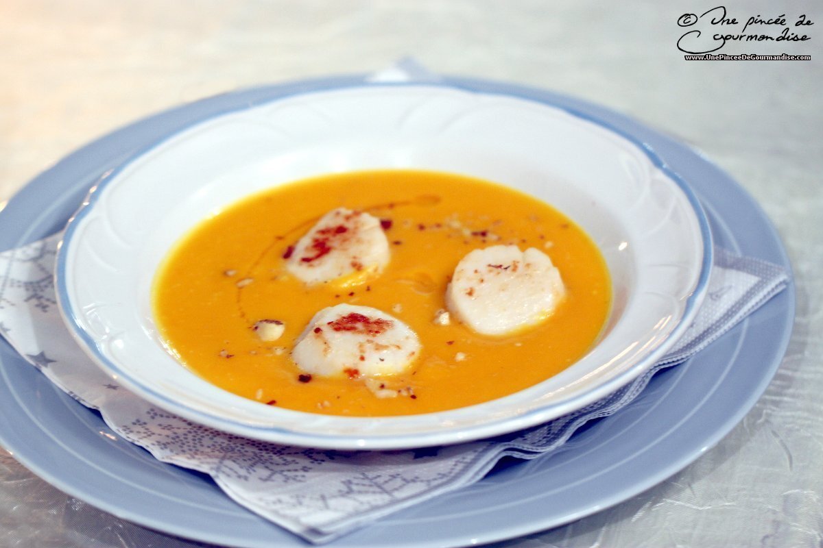 Recette de nage de st jacques au potimarron