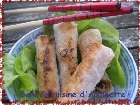 Nems au saumon et aux pousses de bambou