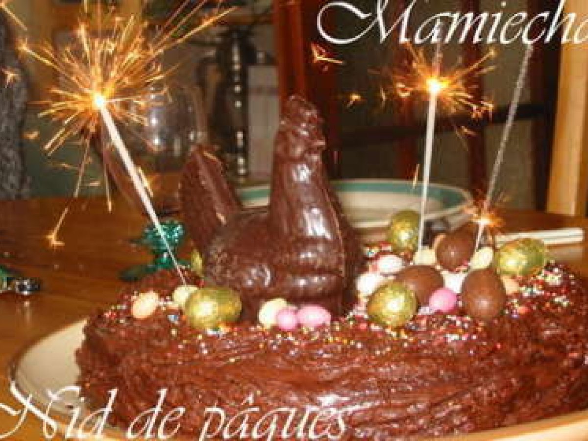 Recette de nid de pâques au chocolat et aux bonbons