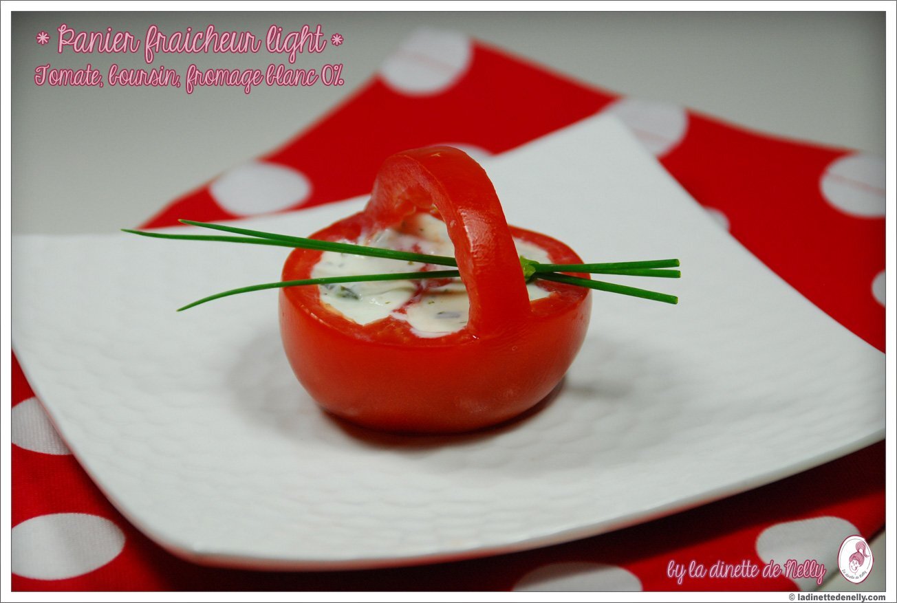 Recette light : tomate, boursin, fromage blanc frais