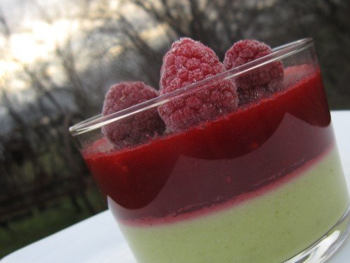 Recette de panna cotta pistache et framboise en verrines