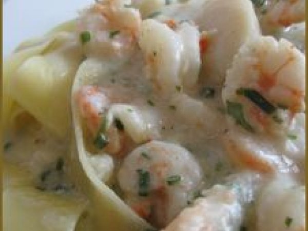 Recette de pâtes à la sauce fruits de mer et crème