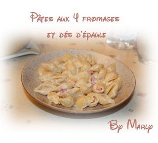 Recette de pâtes aux 4 fromages et dés d'épaule