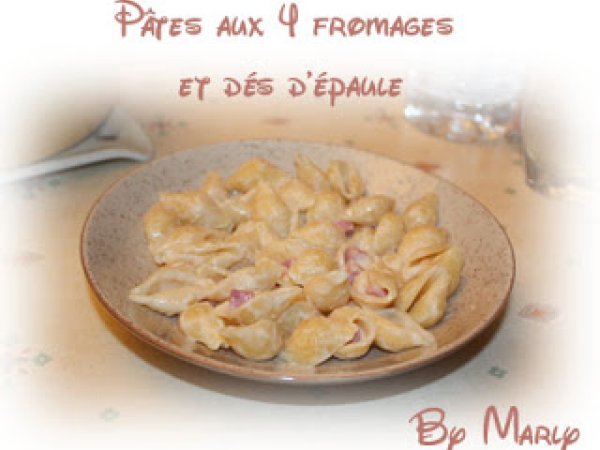 Recette de pâtes aux 4 fromages et dés d'épaule
