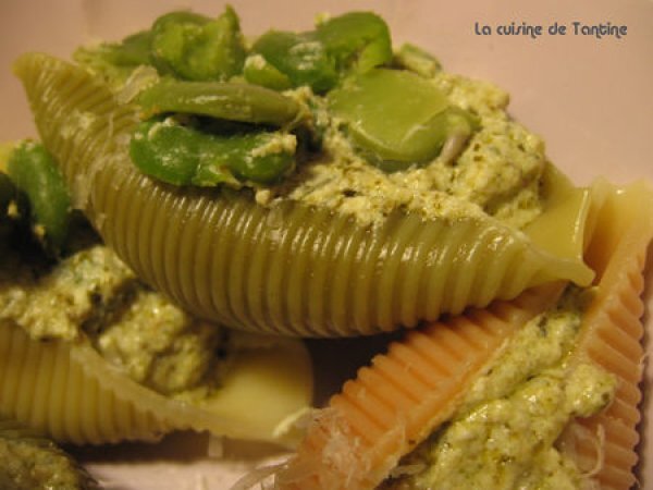 Recette : coquillages farcis ricotta, fèves et asperges