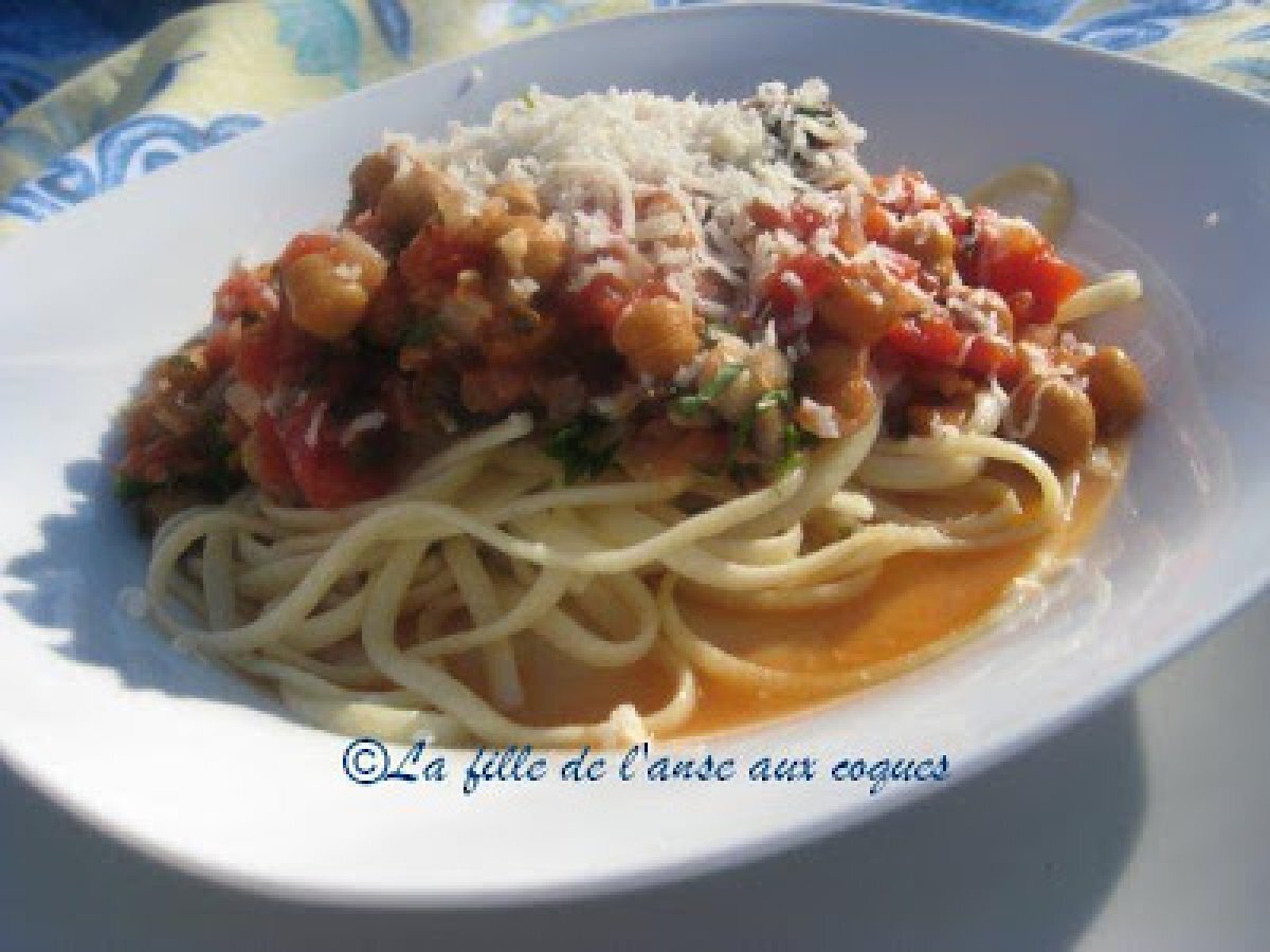 Pâtes épicées aux pois chiches - Recette Ptitchef