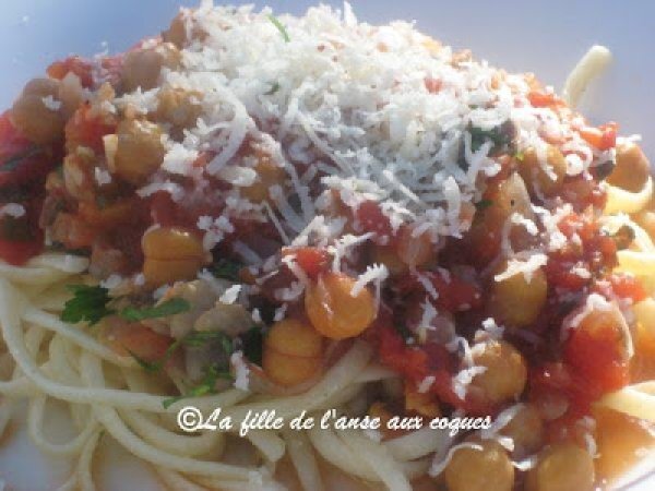 Pâtes épicées aux pois chiches - Recette Ptitchef