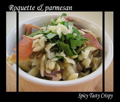 Pâtes grecques aux artichauts, jambon de bayonne & roquette - Recette ...