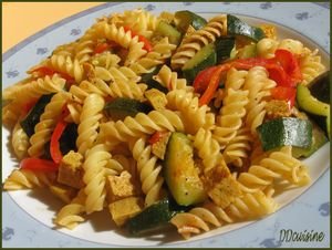 Recette de pâtes épicées au tofu et curry