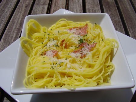 Pâtes spinosini 2000 au jambon cru et au citron. - Recette Ptitchef