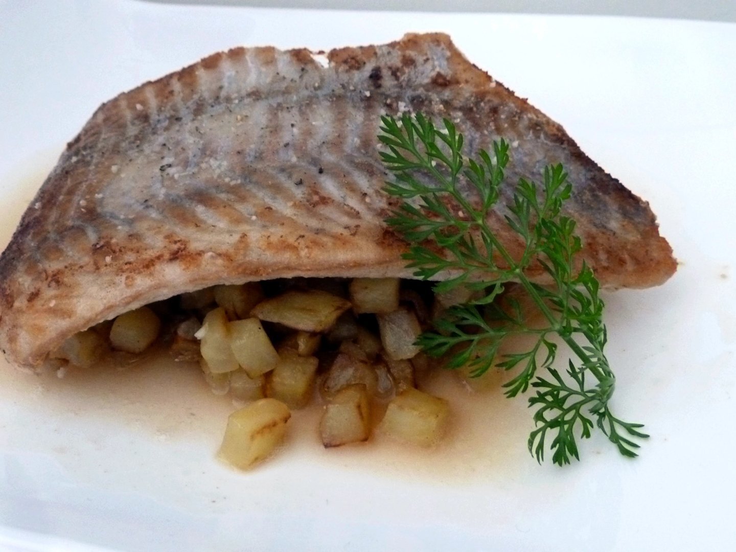 Recette de pavé de bar et brunoise de patate douce