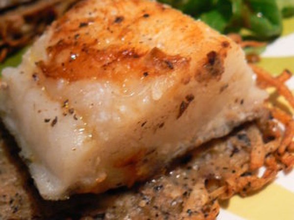 Pavé de morue, galette de pommes de terres