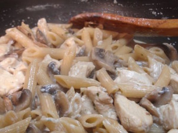 Recette de penne façon risotto champignons et poulet