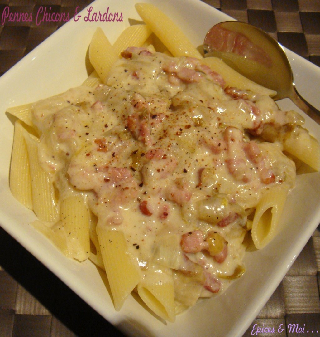 Recette de pennes aux chicons et lardons