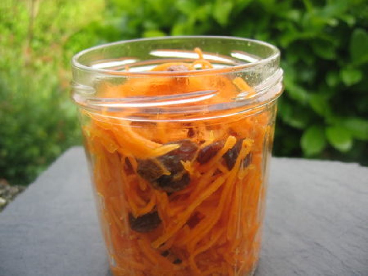 Recette salade carottes raisins vinaigrette cumin/orange