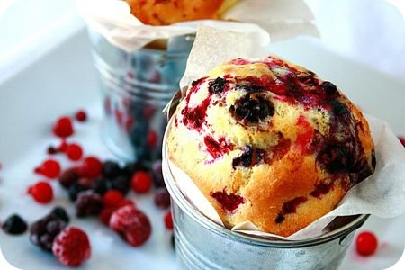 Petits cakes aux fruits rouges sans gluten - Recette Ptitchef