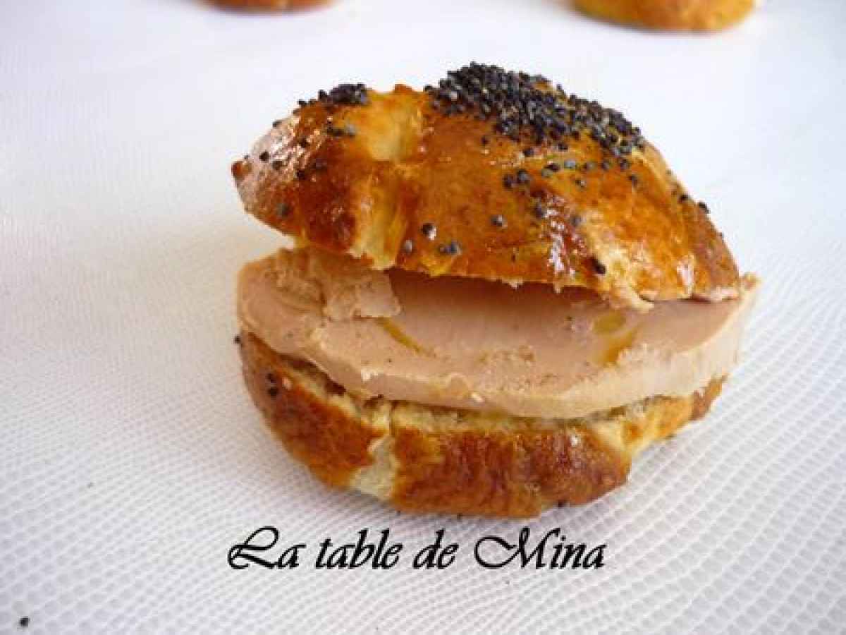Recette: petits pains saumon, foie gras, prosciutto