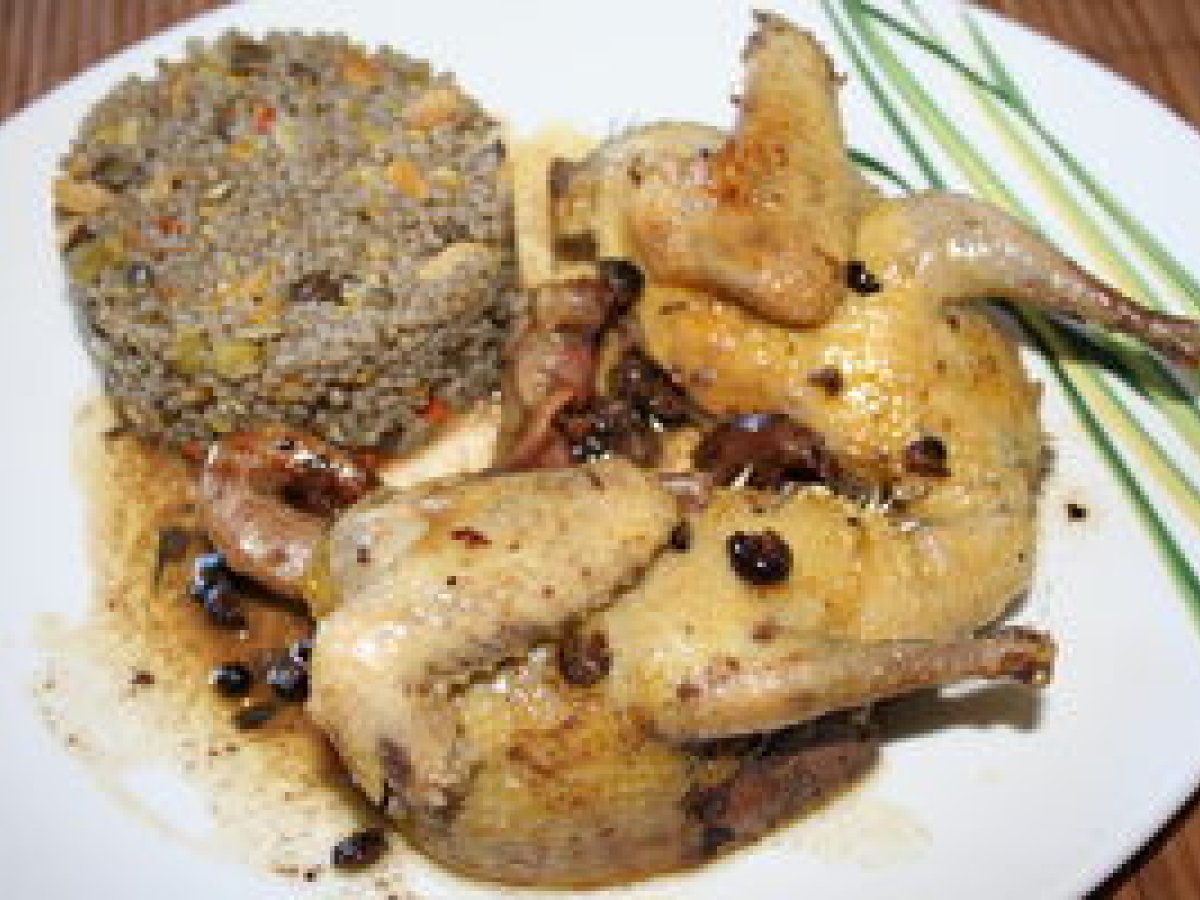 Recette de pigeonneaux farcis aux baies de genièvre