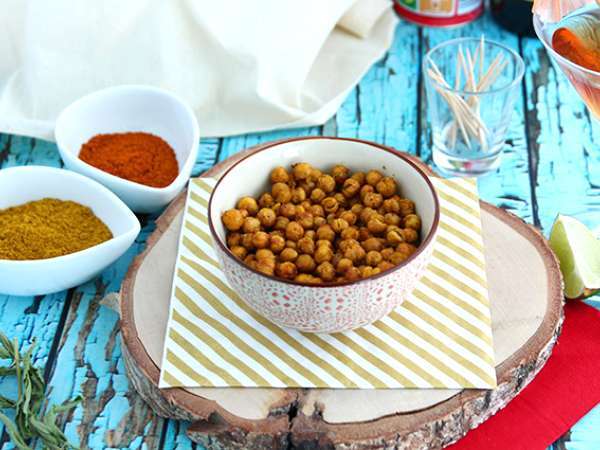 Recette de pois chiches grillés au curry au four