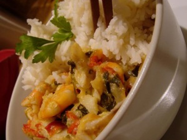 Recette de poisson et crevettes au lait de coco et gingembre