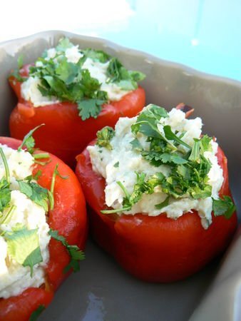 Recette : poivrons farcis à la brandade grillée
