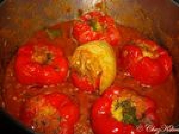 Recette de poivrons rouges farcis au riz