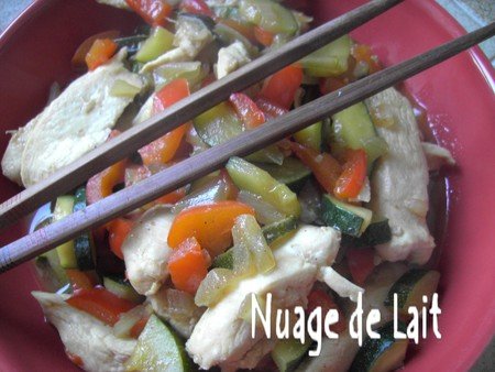 Poulet aux légumes asiatiques - recette légère
