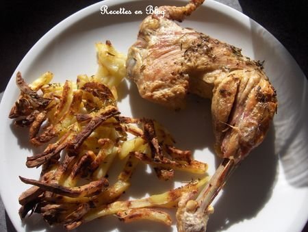 Recette de poulet rôti avec frites au four